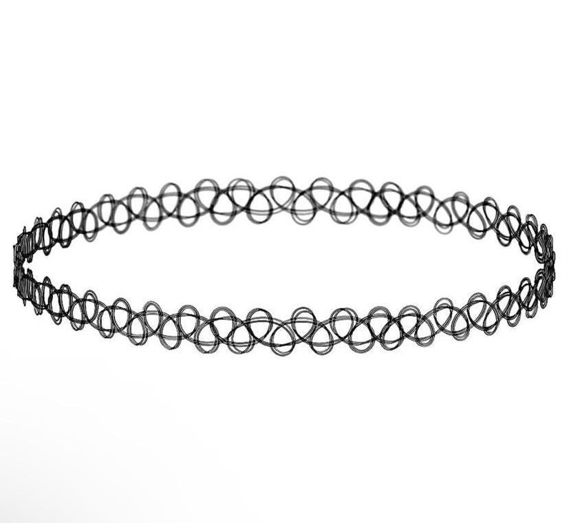 Y2k 90s Tattoo Choker Necklace, Stretchy Elastic Choker, Teen Gift ...