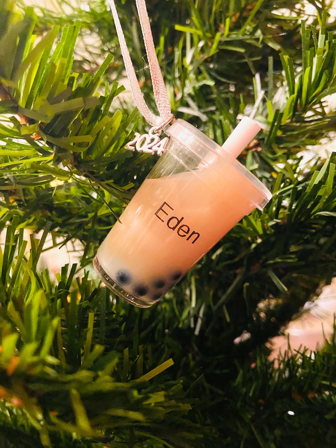 Personalized Boba Ornament, Liquid Shaker Boba Tea Ornament, Boba Milk ...