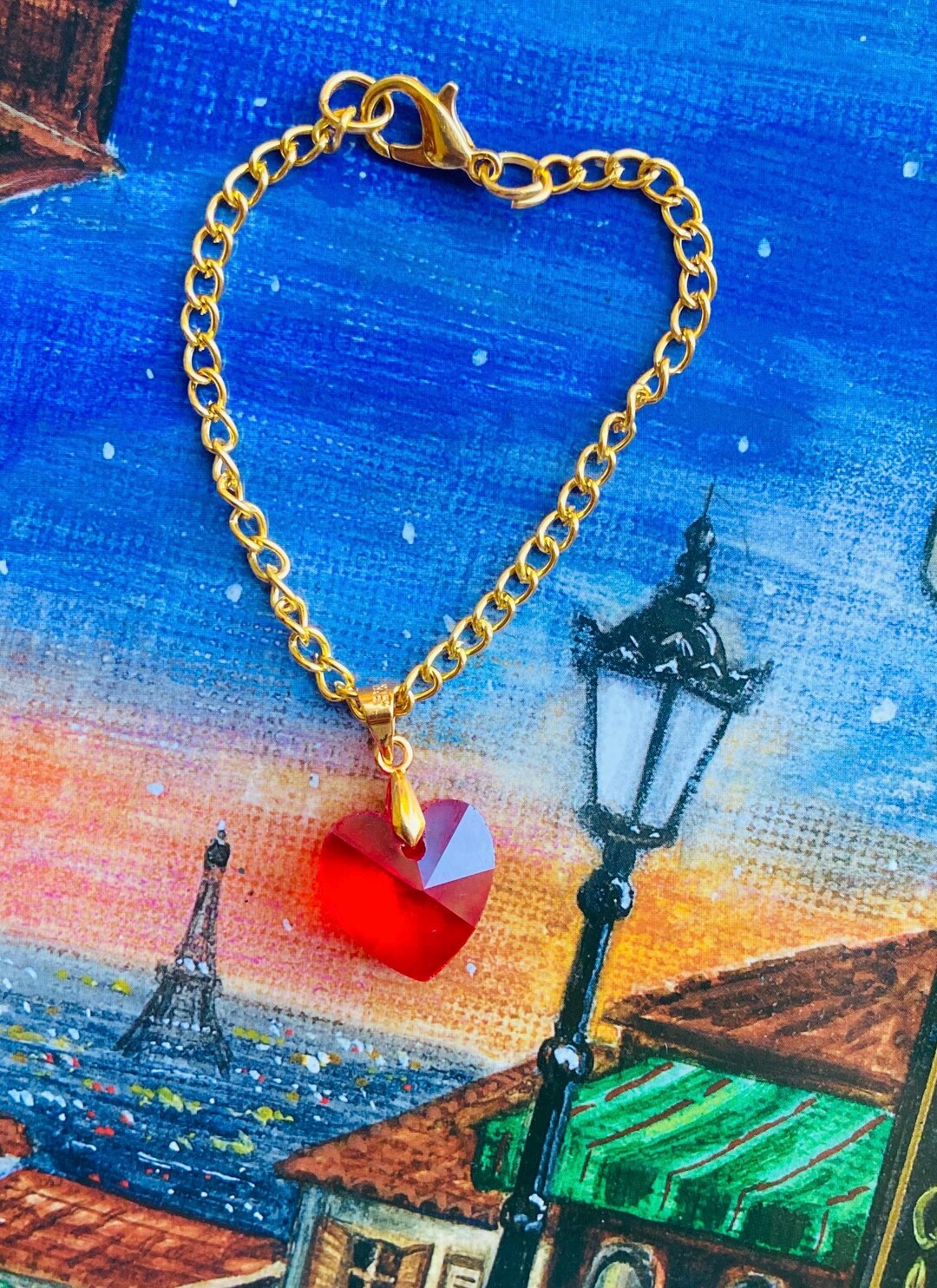 Labubu Doll Necklace: 925 Silver Plated Crystal Heart Charm - Etsy