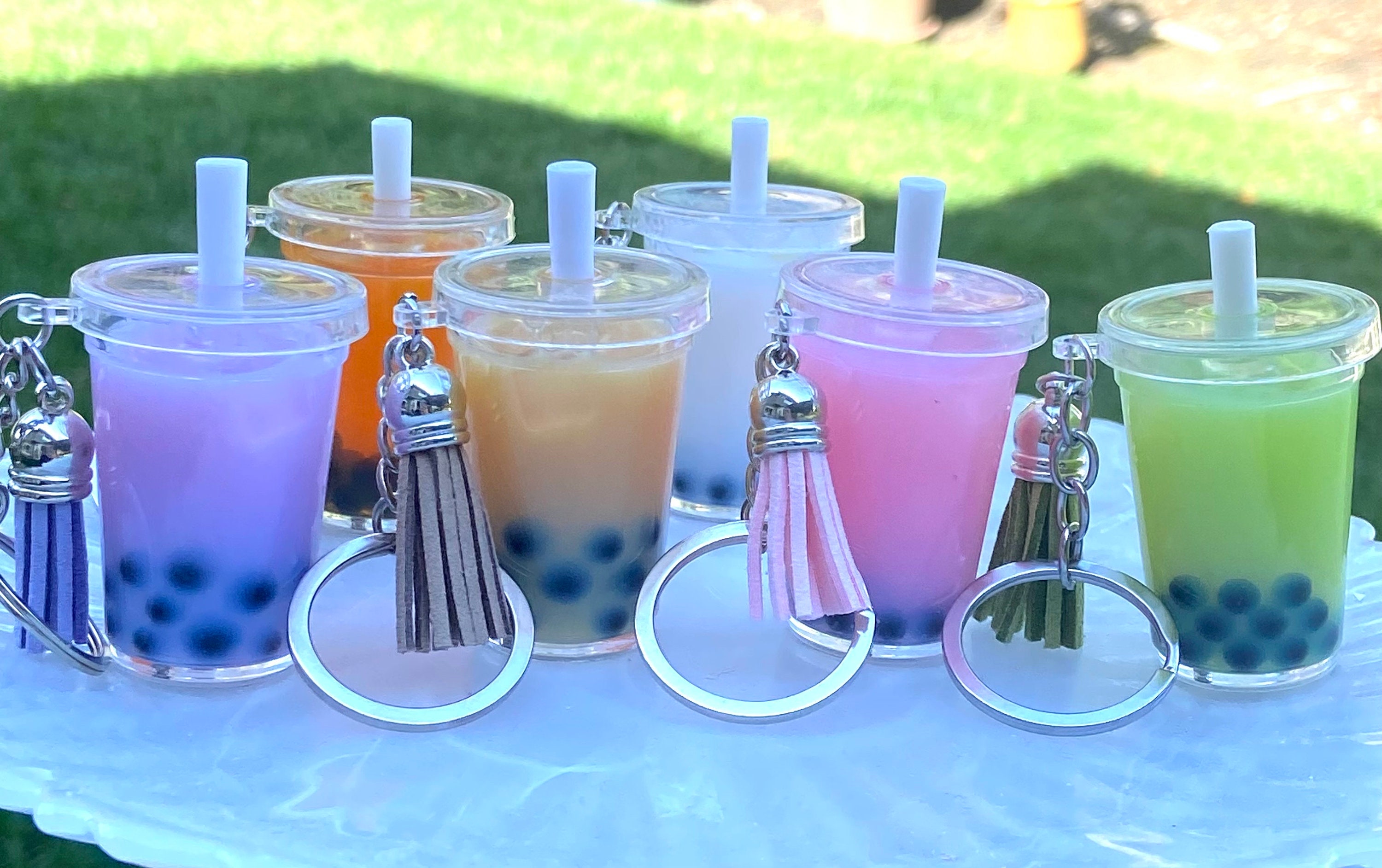 Liquid Boba Tea Keychain, Bubble Tea Key Chain, Bubble Milk Tea Keyring ...