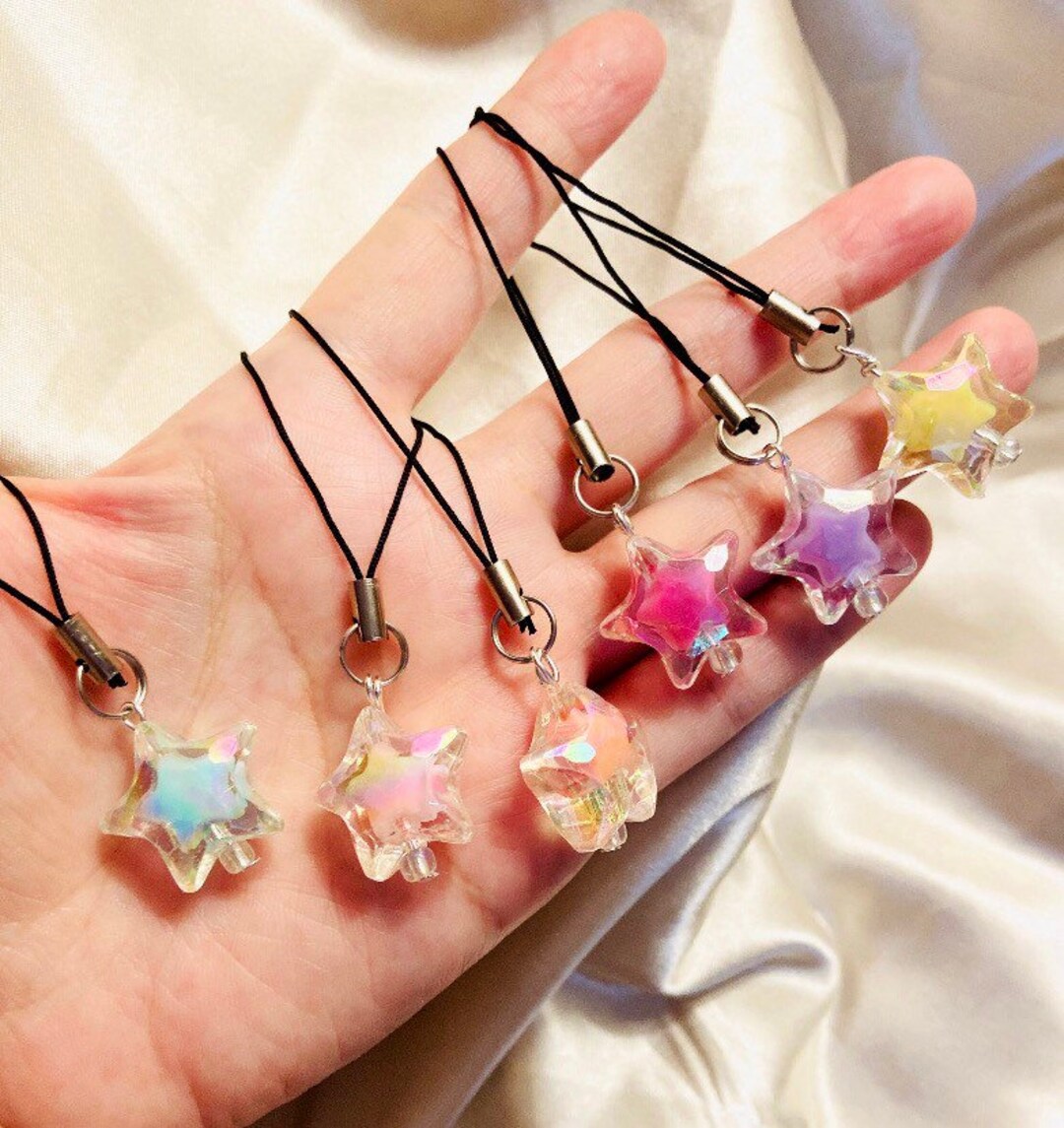 Star Phone Charm Strap/star Moon Kawaii Phone Charm/lucky Star Keychain ...