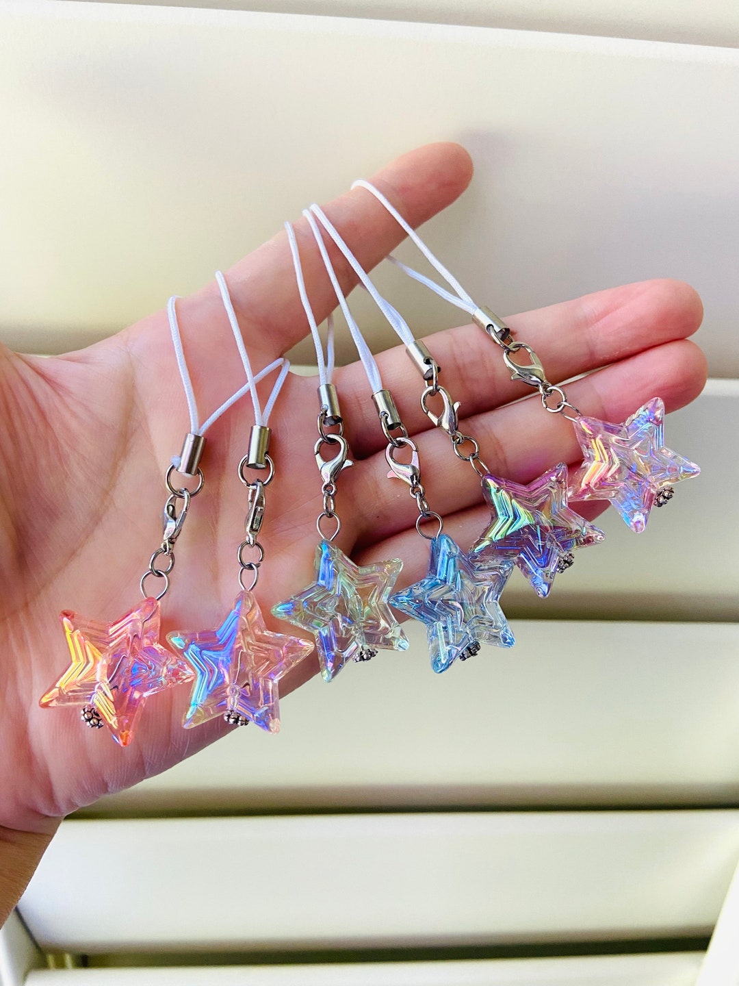 Y2K Shiny Star Phone Charm Strap/kawaii AB Color Star Charm/birthday ...