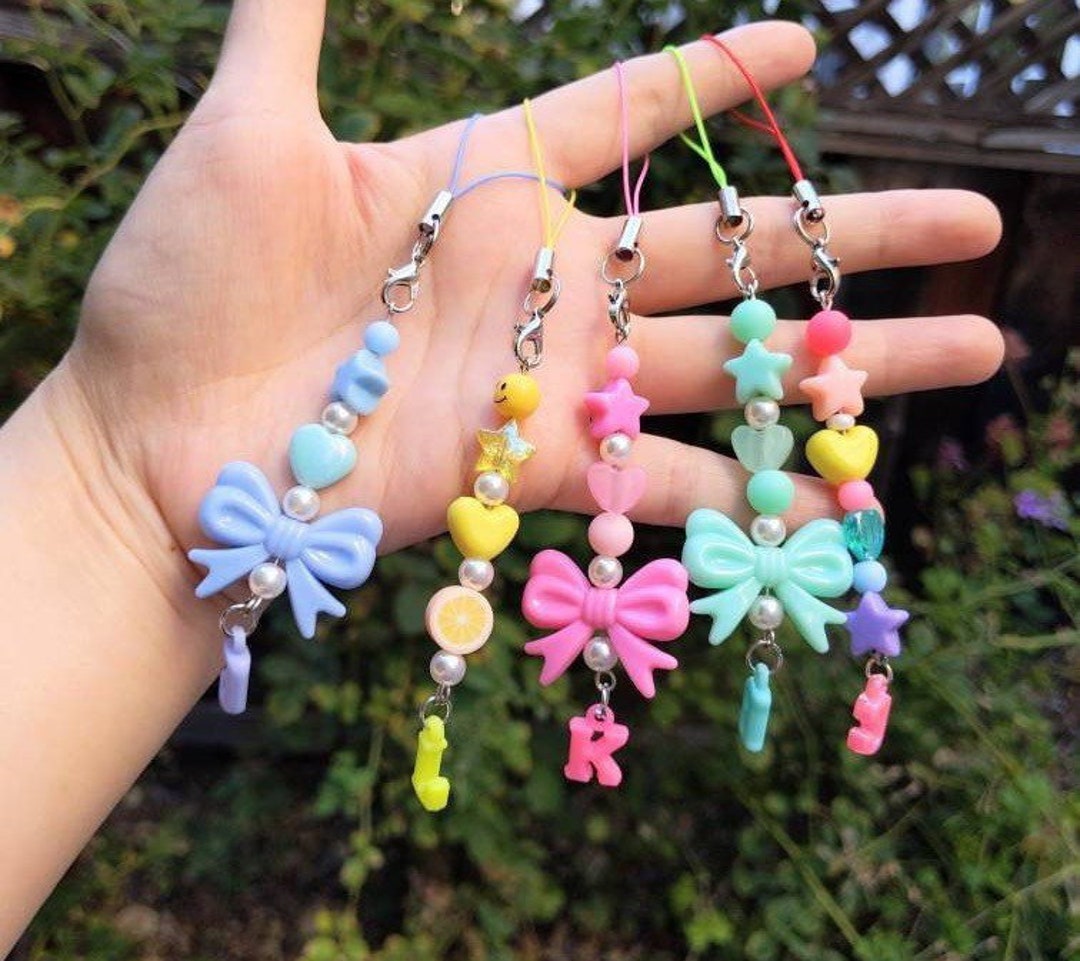 Custom Vintage 90's Phone Charm Strap/bow Phone Charm/name Letter ...