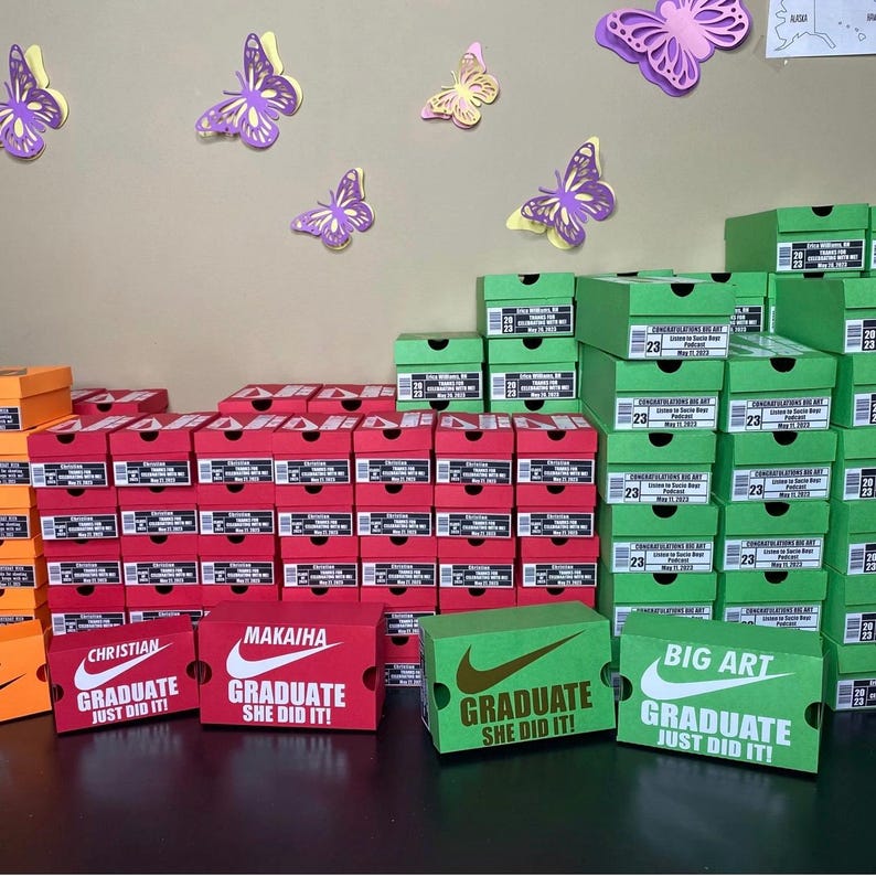 Graduate Shoe Box Party Favors, Fully Assembled Mini Shoe Box Party ...