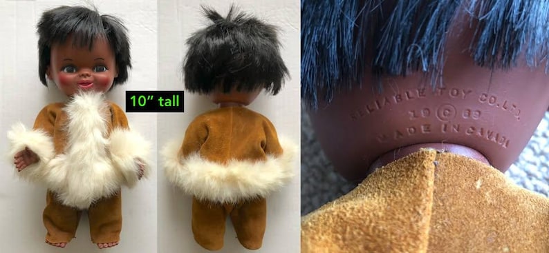 Vintage, Reliable Toy Co , 1969, Inuit Doll, Eskimo, First Nations ...