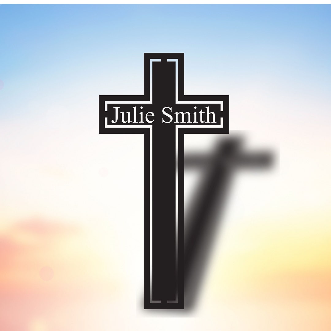 Metal Memorial Cross Personalized Custom Name - Etsy