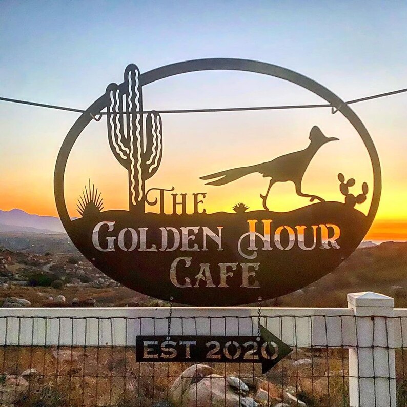 Desert Cactus Roadrunner Ranch Farm Sign Custom Personalized Metal Sign ...