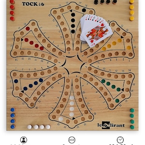 TOC or Tock 6 XL 40x40 Cm Game for 2 to 6 Players. Family Board Games ...