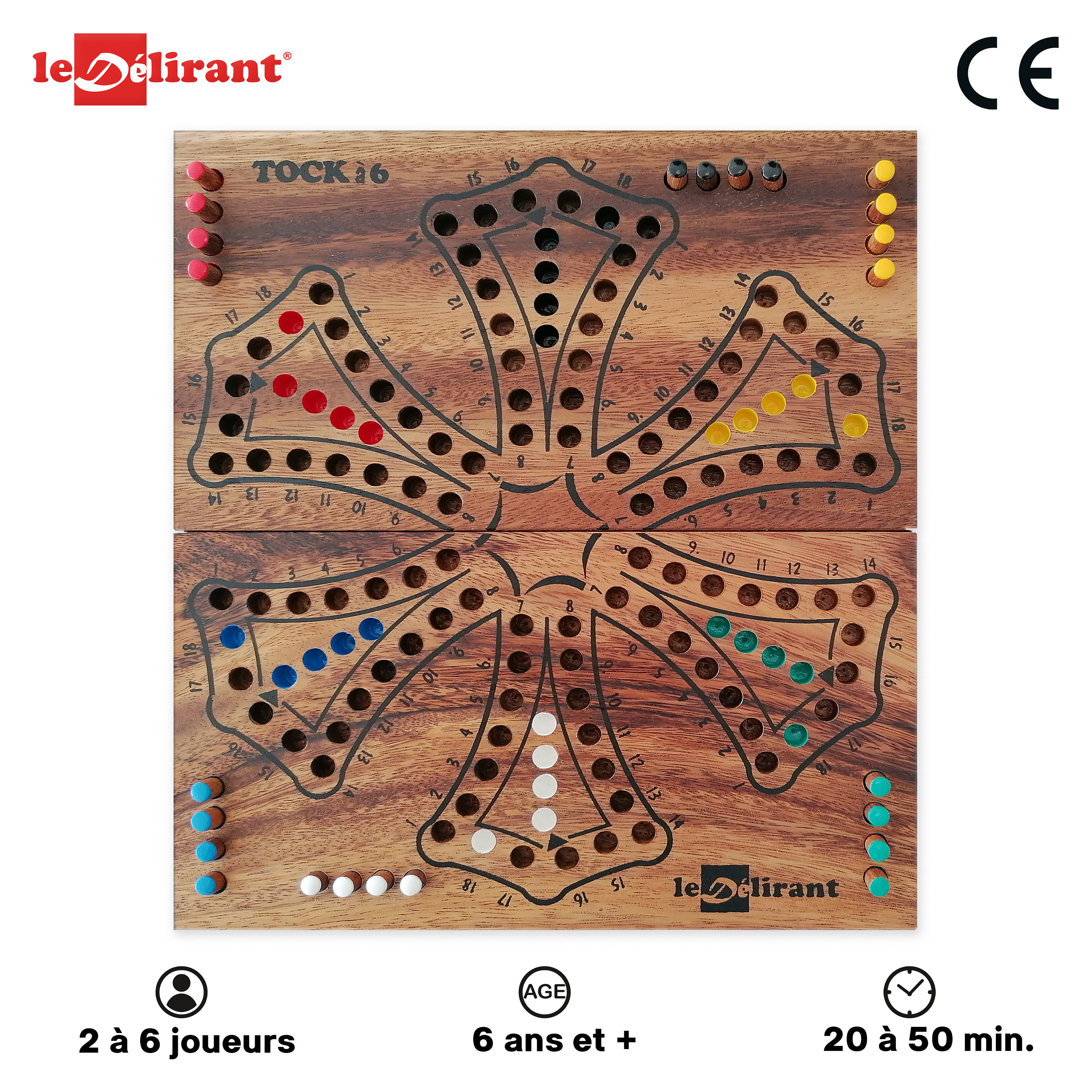 Jeu de TOC 6 TOCK en couleur. De 2 à 6 joueurs, 28x25 cm, jeux de ...