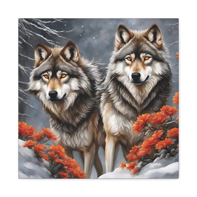 Wolf Wall Art Canvas Gallery Wraps, Wolves Wall Decoration, Wolf Lovers ...