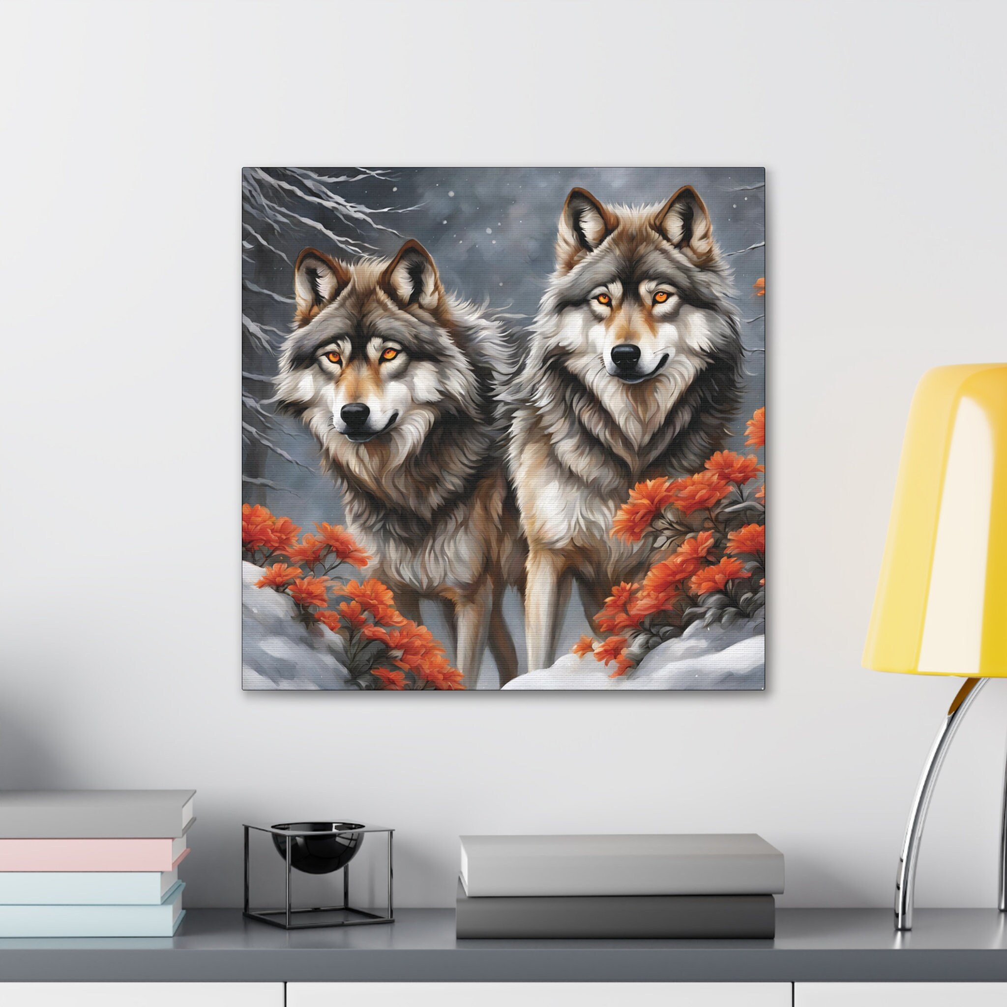 Wolf Wall Art Canvas Gallery Wraps, Wolves Wall Decoration, Wolf Lovers ...