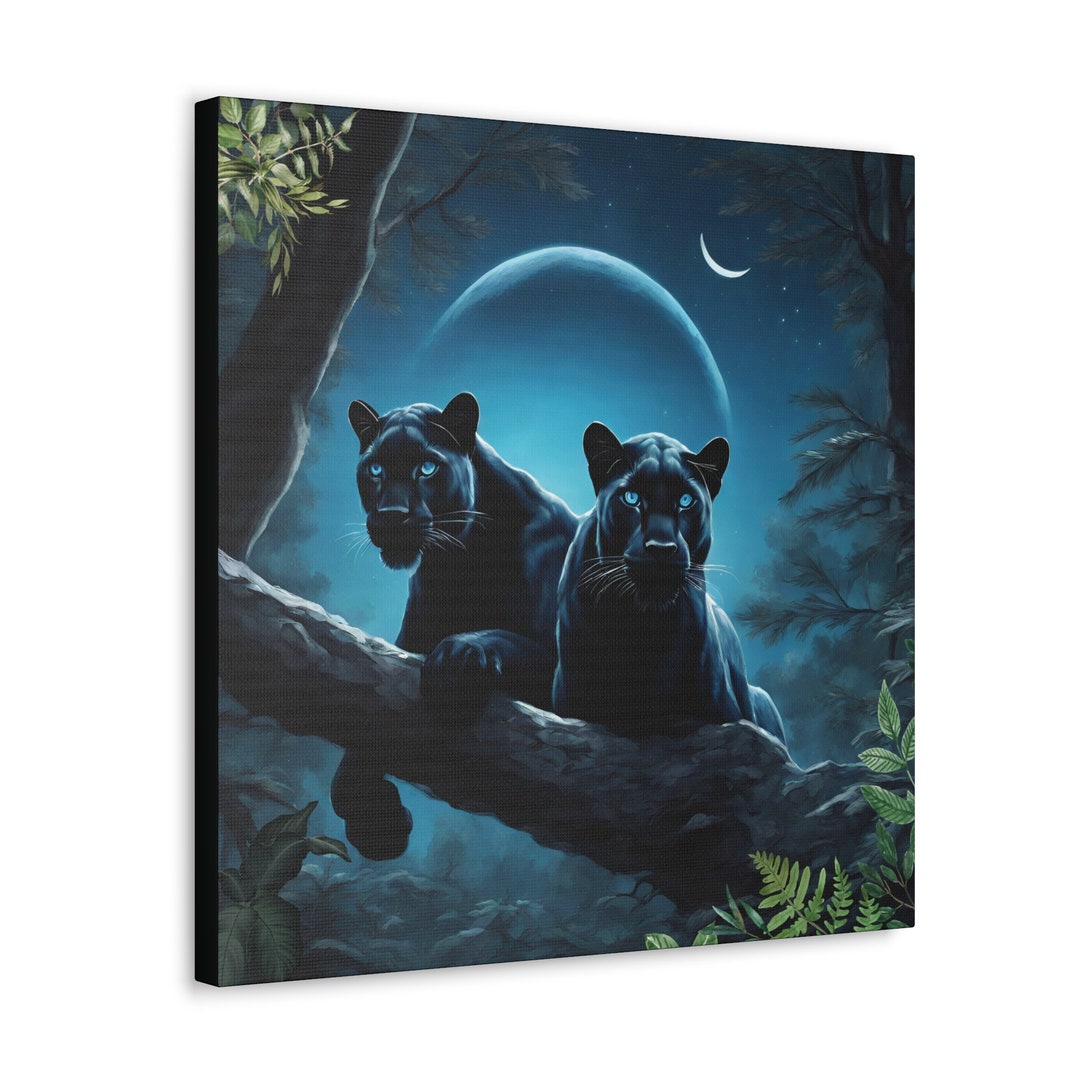 Black Panther Canvas Gallery Wraps, Black Panther Wall Art, Animal Wall ...