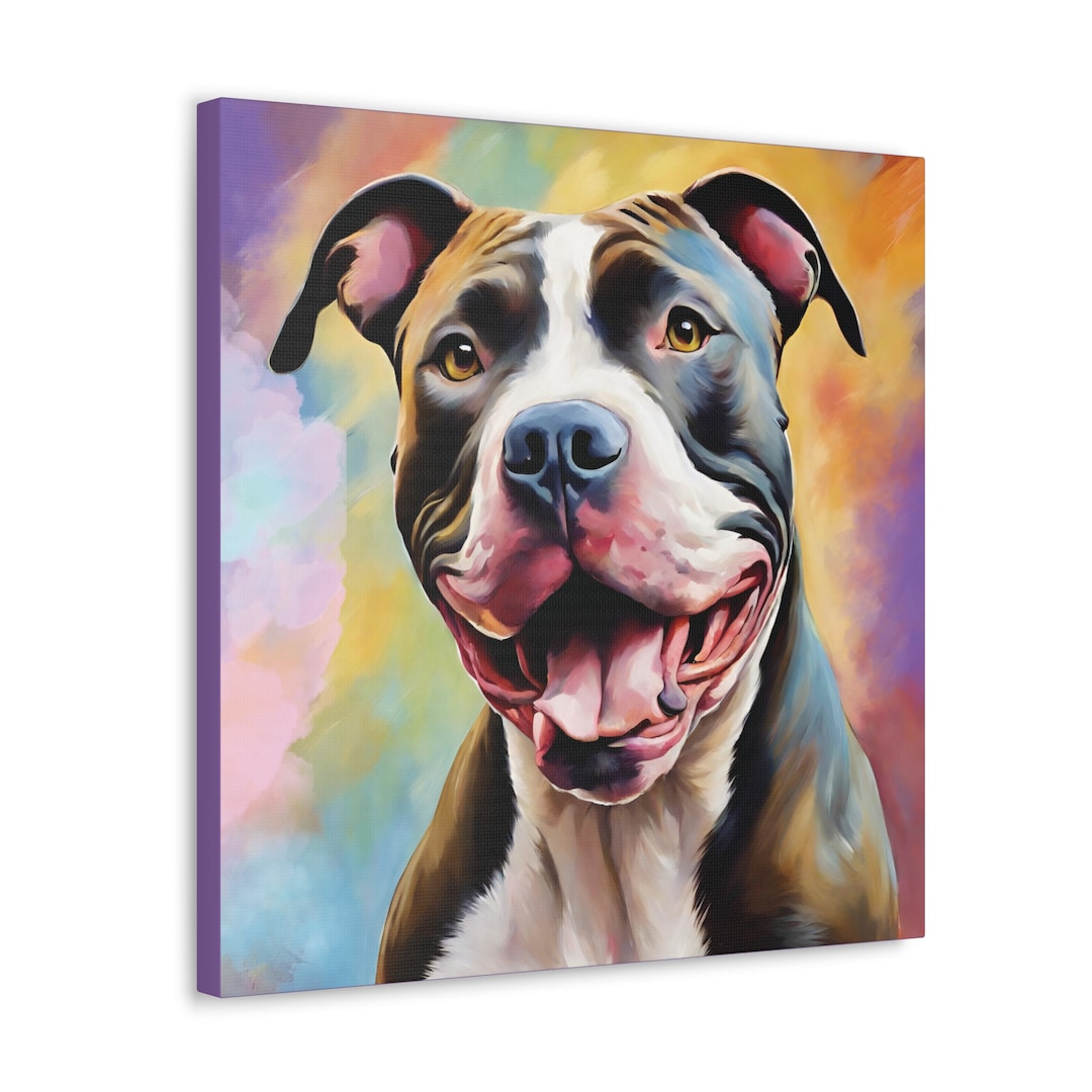 Dog Wall Art Canvas Gallery Wraps, Smiling Dog Art, Dog Art Home Decor ...