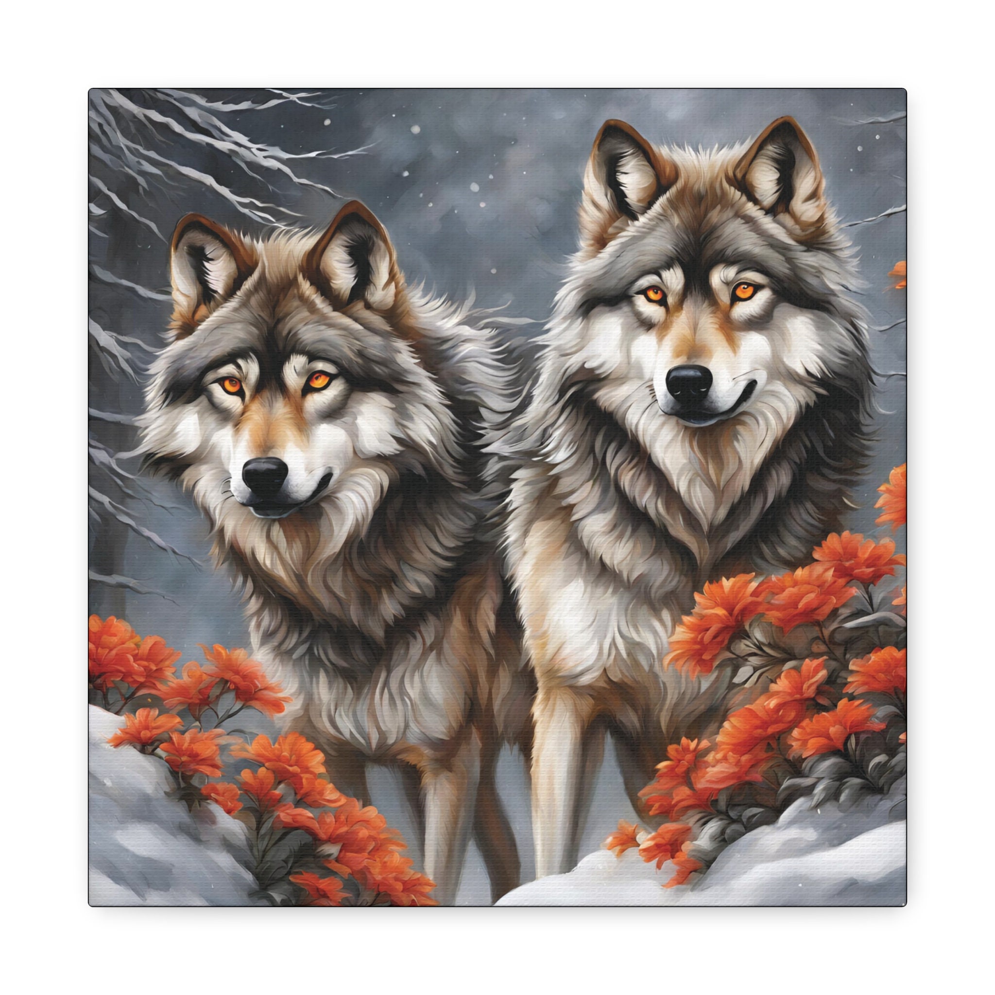 Wolf Wall Art Canvas Gallery Wraps, Wolves Wall Decoration, Wolf Lovers ...