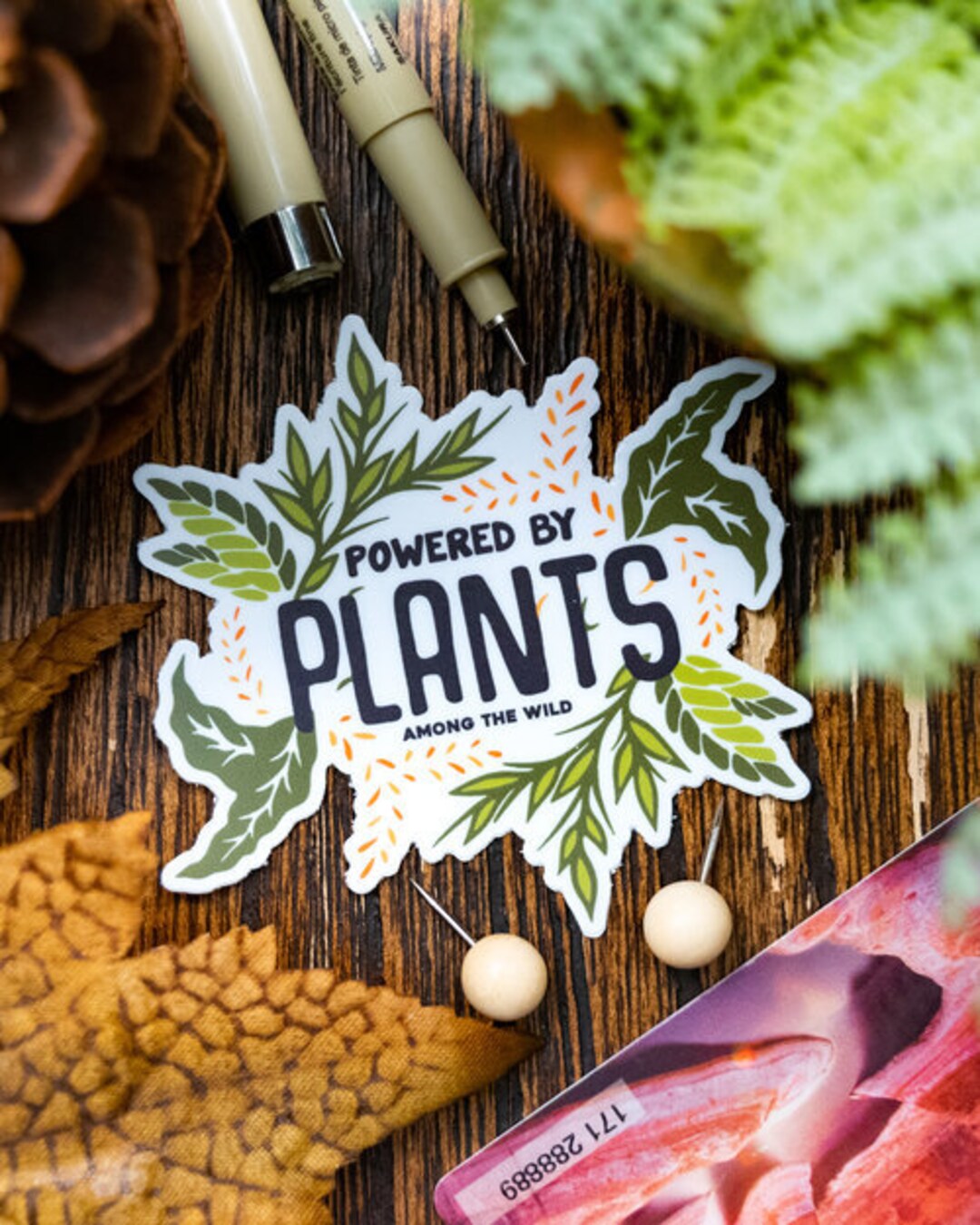 Powered by Plants Vinyl Sticker Scrapbook Car Decal Bumper Sticker ...