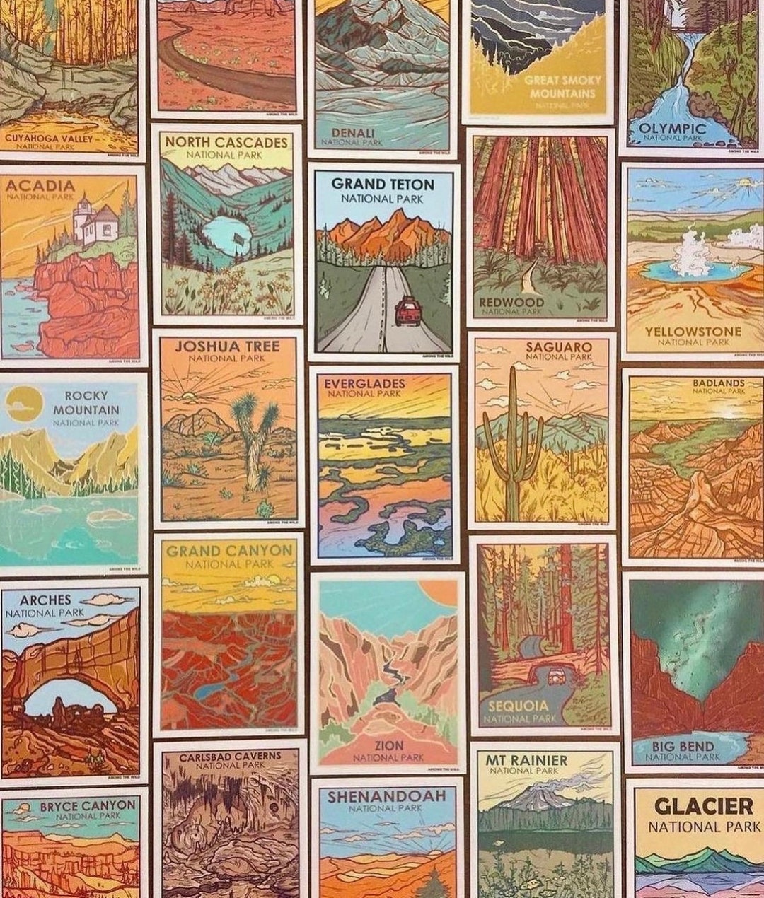 National Parks Sticker Pack Vinyl Sticker Scrapbook Car Decal Bumper ...