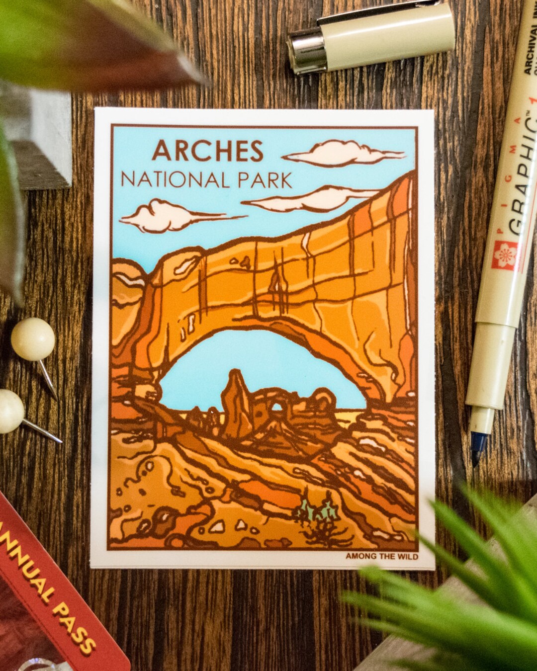 Arches National Park Vinyl Sticker Scrapbook Car Decal Bumper Sticker ...