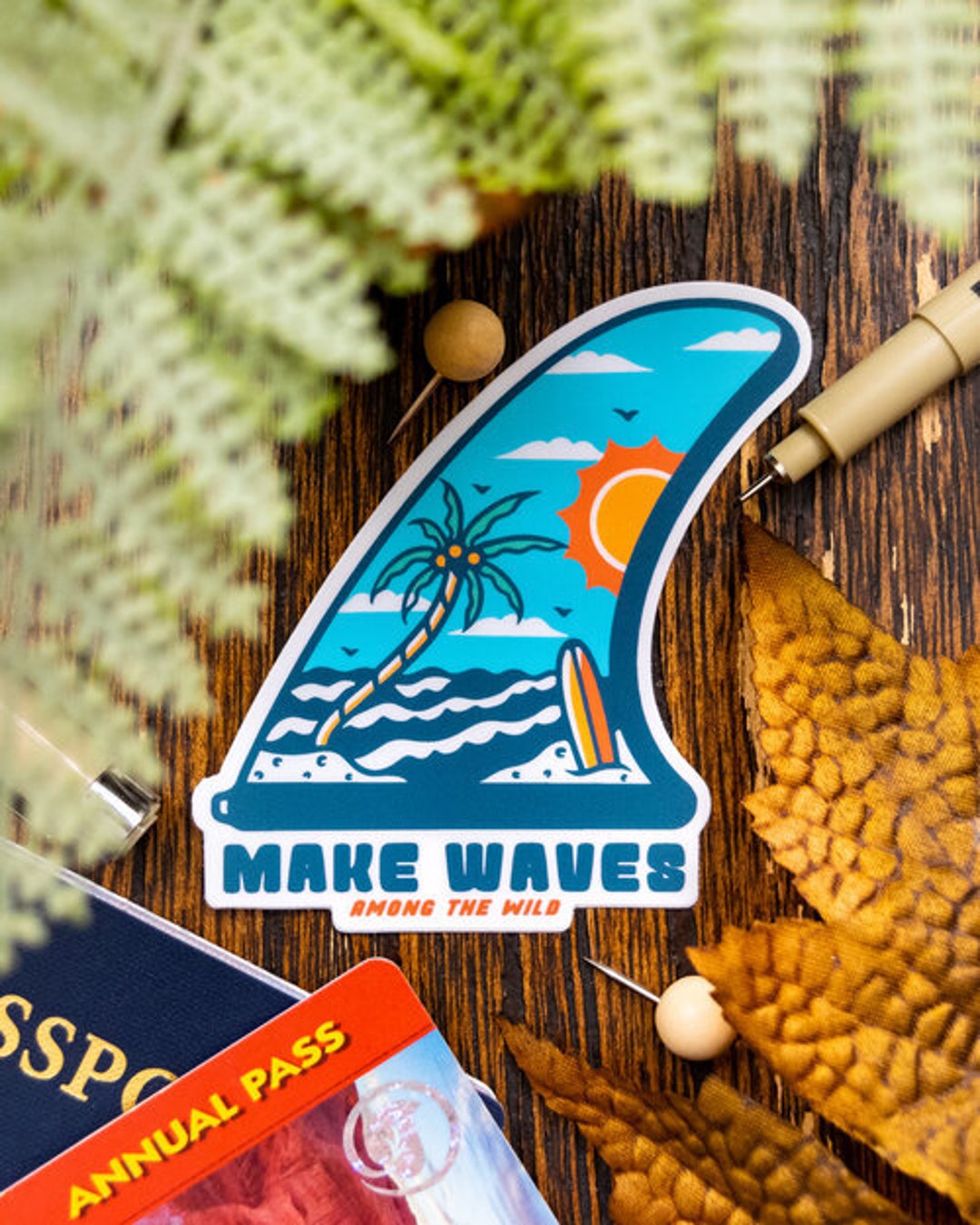 Make Waves Vinyl Sticker Scrapbook Car Decal Bumper Sticker Waterproof ...