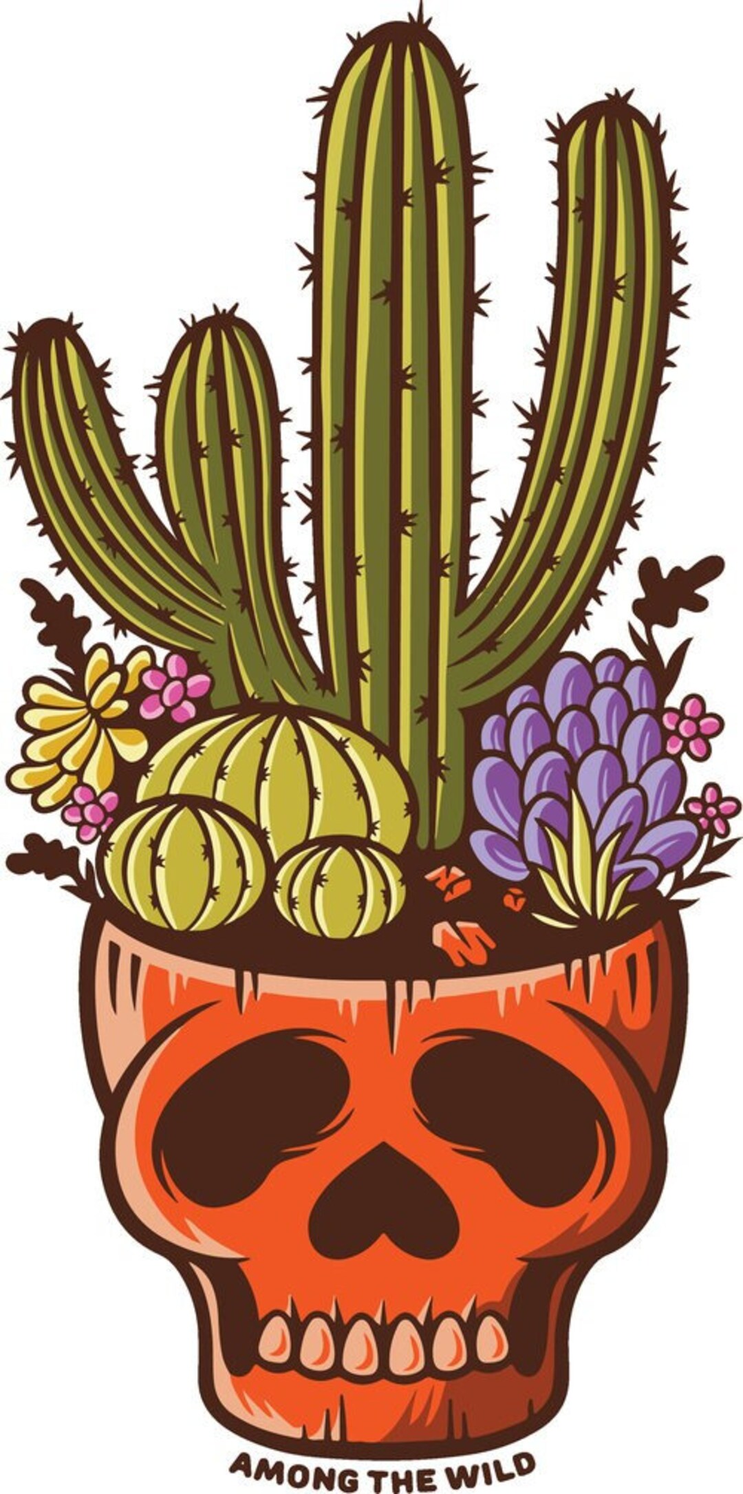 Cactus Skull Vinyl Sticker Scrapbook Car Decal Bumper Sticker ...