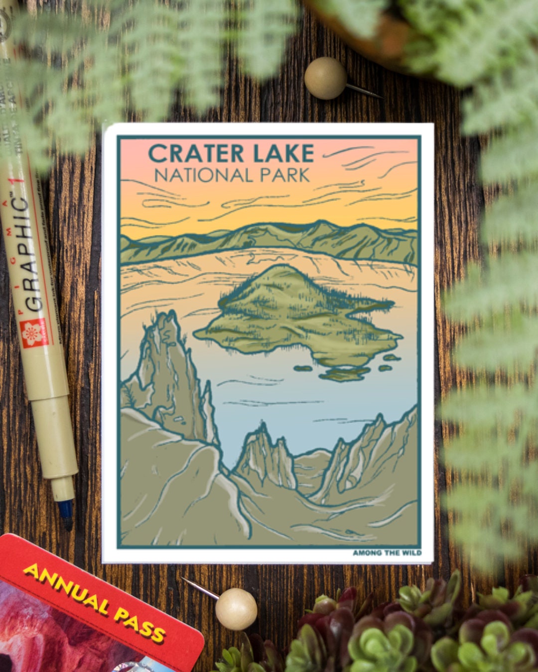 Crater Lake National Park Vinyl Sticker Scrapbook Car Decal Bumper ...