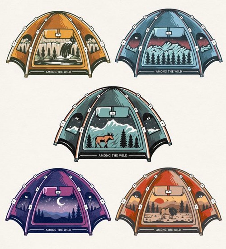 Tents Stickers Pack Vinyl Sticker Scrapbook Car Decal Bumper Waterproof ...