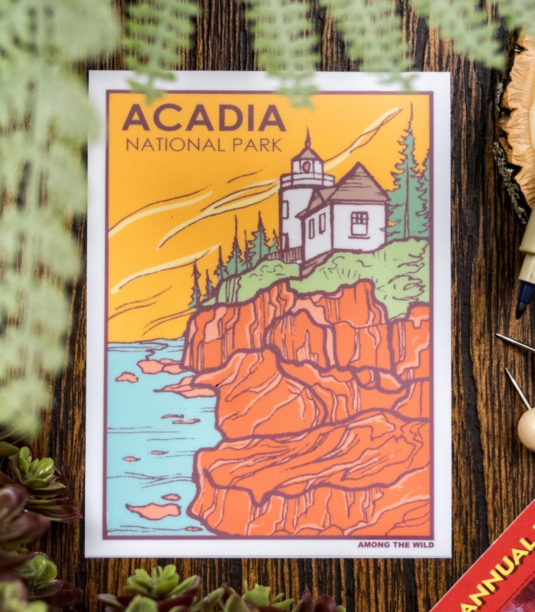 Acadia National Park Vinyl Sticker Scrapbook Car Decal Bumper Sticker ...