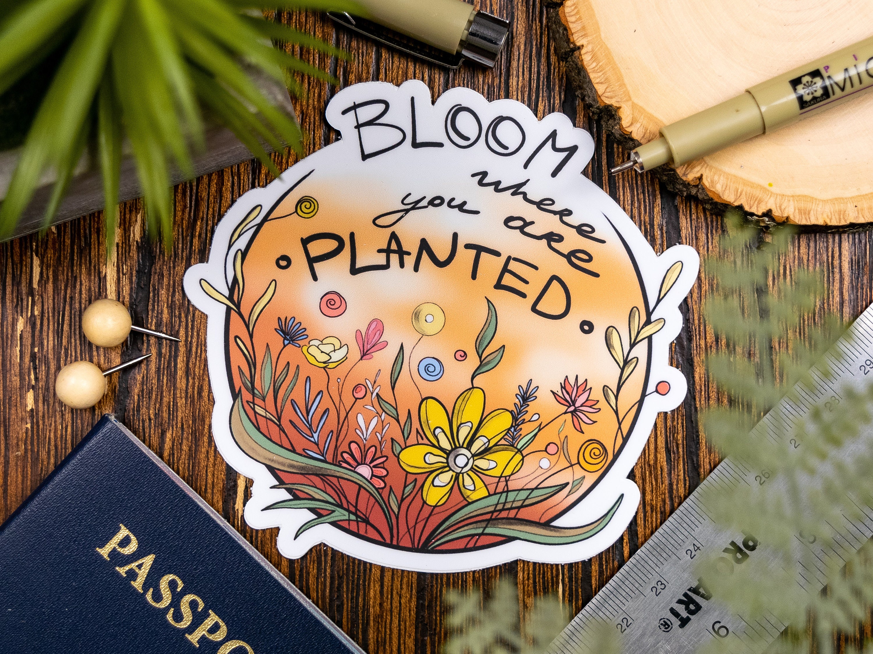 Bloom Vinyl Sticker Scrapbook Car Decal Bumper Sticker Waterproof ...