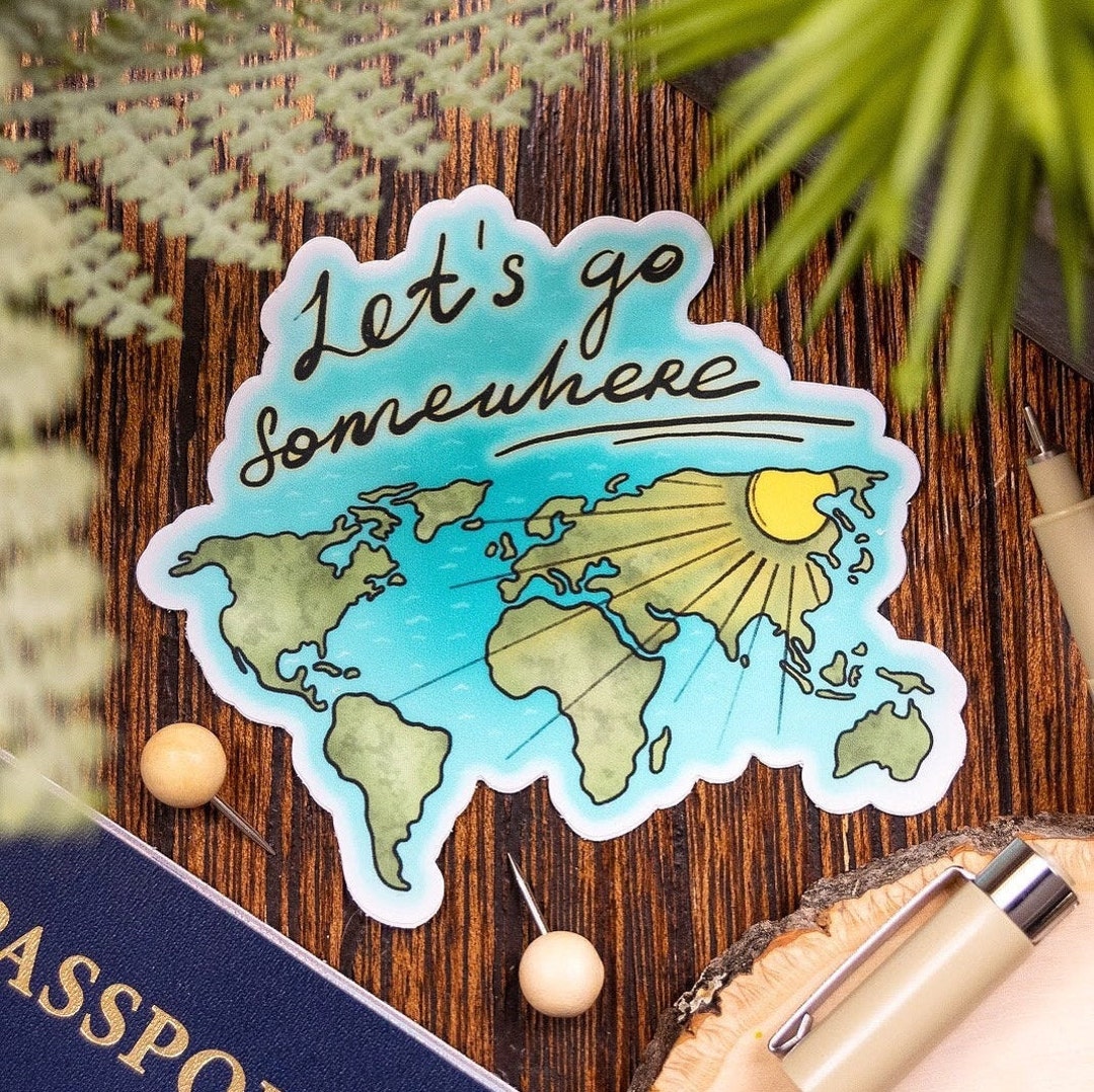 Let's Go Somewhere Vinyl Sticker Scrapbook Car Decal Bumper Sticker ...