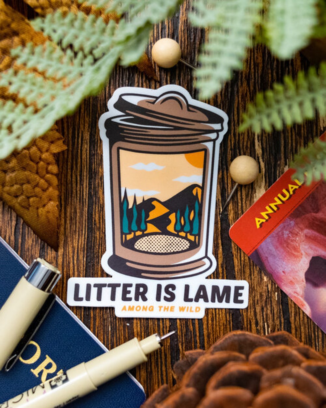 Litter is Lame Vinyl Sticker Scrapbook Car Decal Bumper Sticker ...