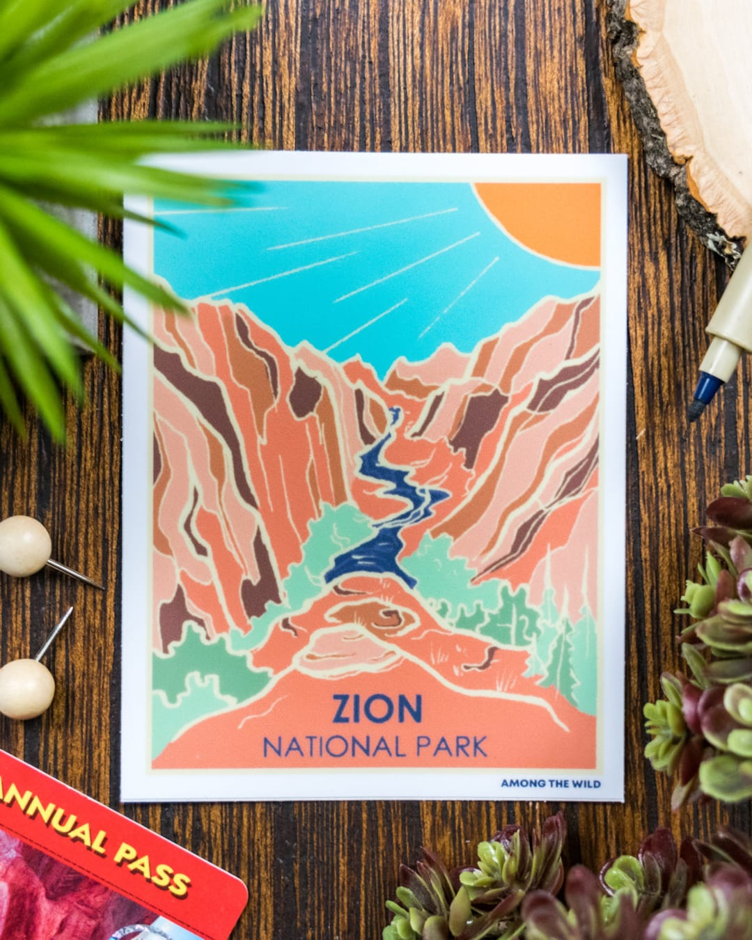 Zion National Park Vinyl Sticker Scrapbook Car Decal Bumper Sticker ...