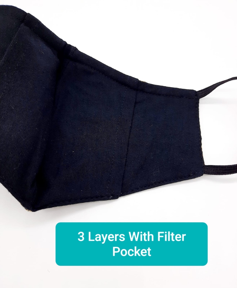 3 Layers Washable and Reusable Cloth Face Mask With Headband | Etsy