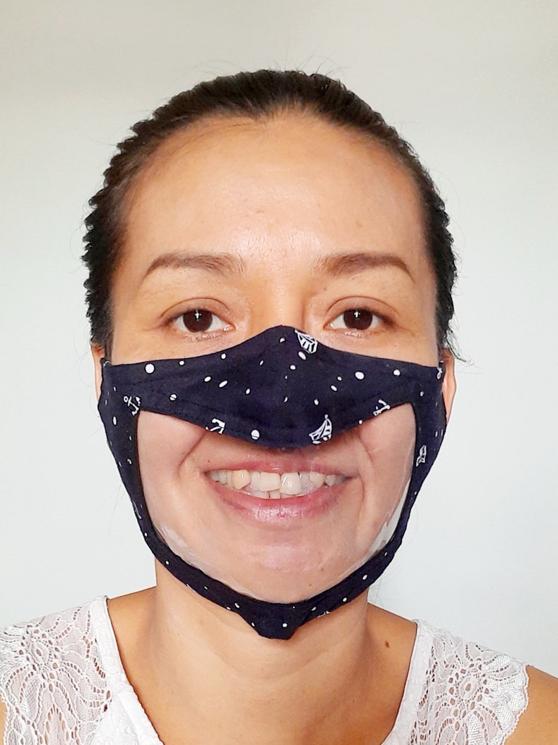 Transparent Face Mask. ASL Face Mask Deaf and Hard of Hearing - Etsy