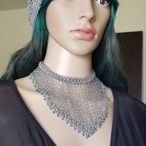 Aluminum Chainmail Choker or Short Necklace Adjustable Length | Etsy