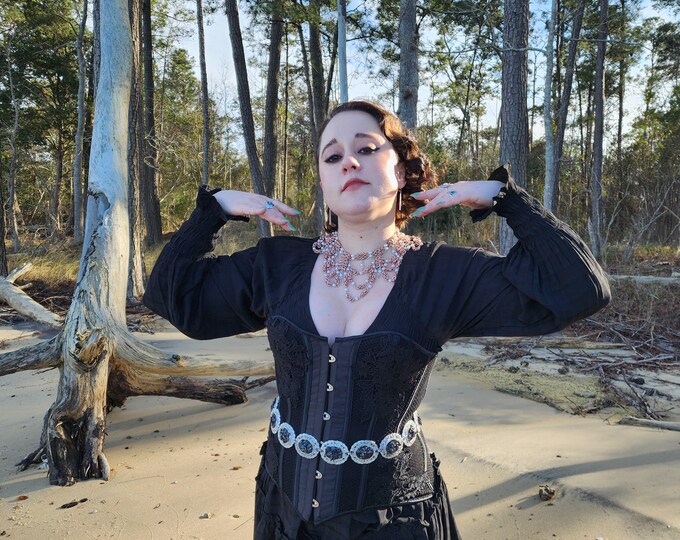 Mini Chainmail Statement Necklace, Byzantine and Pearl, Boho Vintage ...