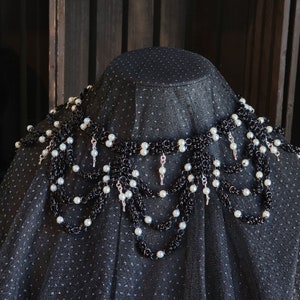 Mini Chainmail Statement Necklace, Byzantine and Pearl, Boho Vintage ...