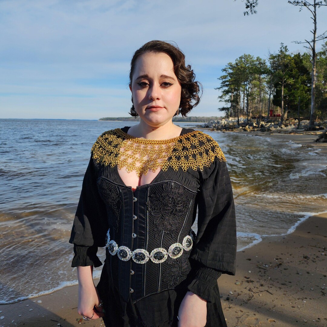 Chainmail Shoulder Piece Bohemian Style, Boho, Fantasy Viking Wear ...