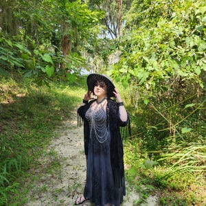 Byzantine & Pearl Chest Piece in Stormy Gray, Bohemian Style Chainmail ...