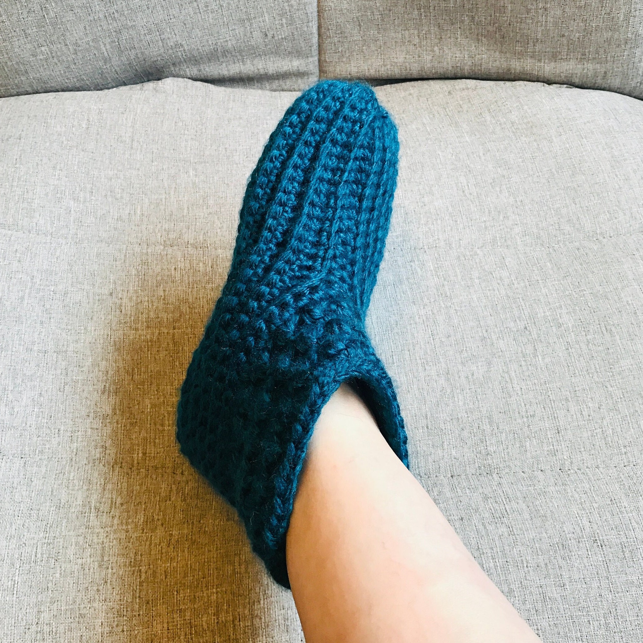 Simple Slippers Crochet Pattern, Crochet Slippers Pattern, Winter ...