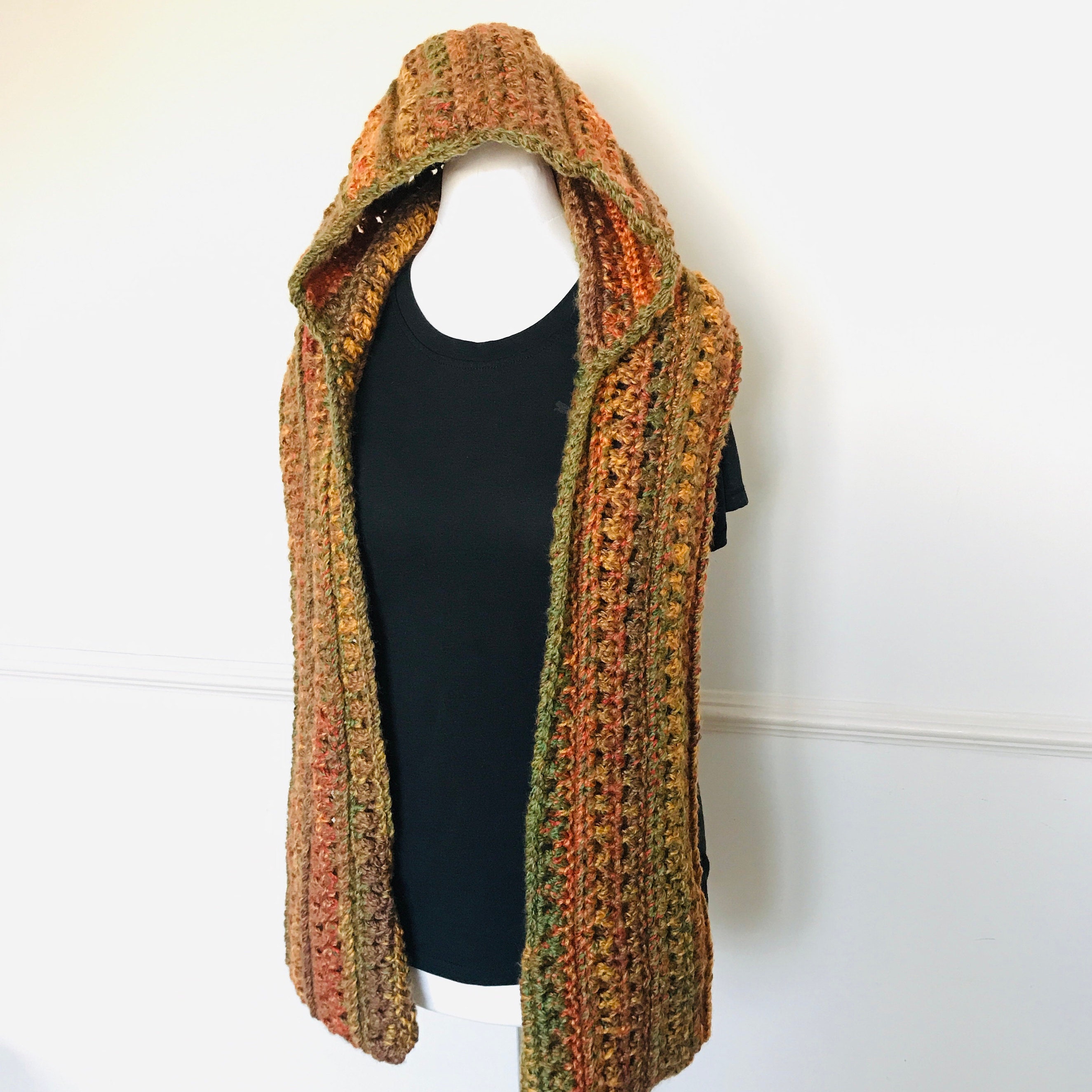 Hooded Scarf With Pockets Crochet Pattern, Easy Hooded Scarf Pattern ...