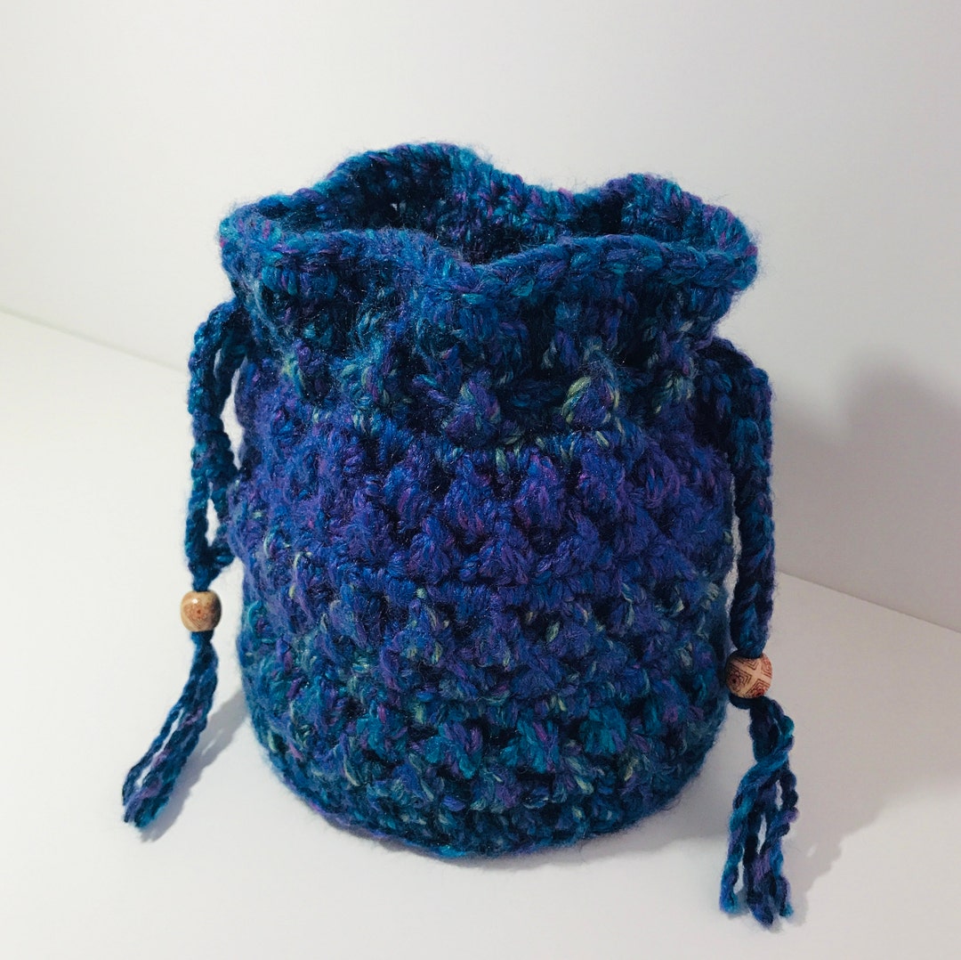 Drawstring Bag Crochet Pattern, Crochet Pouch Pattern, Storage Bag ...