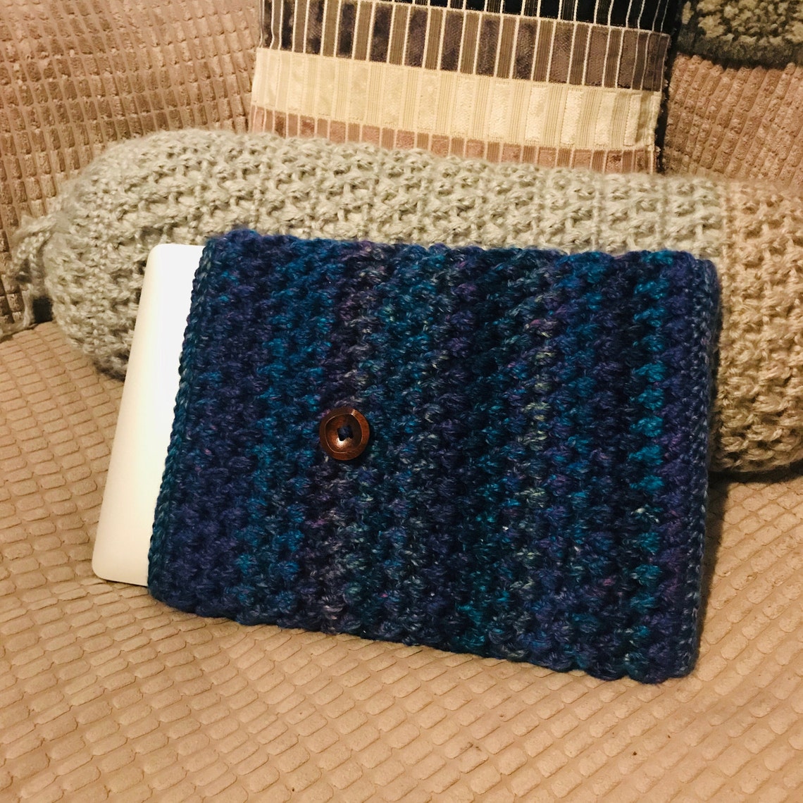 Laptop Case Crochet Pattern Crochet Laptop Bag With Wood - Etsy