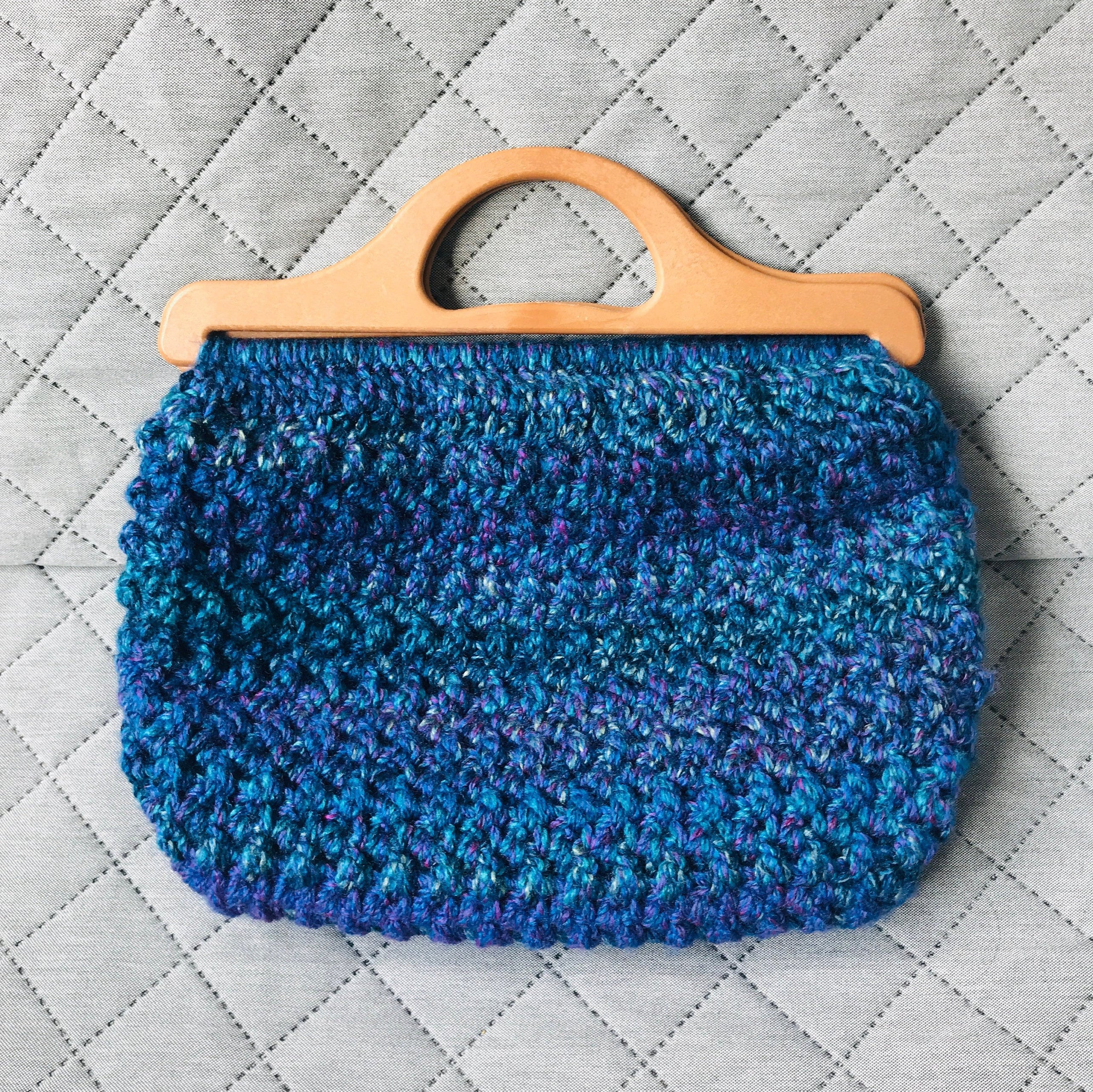 Wood Handle Handbag Crochet Pattern, Wood Handle Purse Pattern, Crochet ...