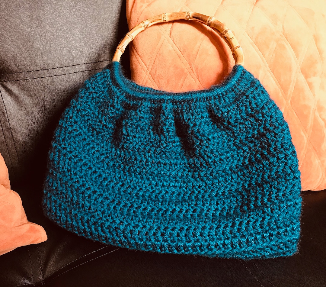 Bamboo Handle Handbag Crochet Pattern, Big Handle Bag Pattern, Handle ...