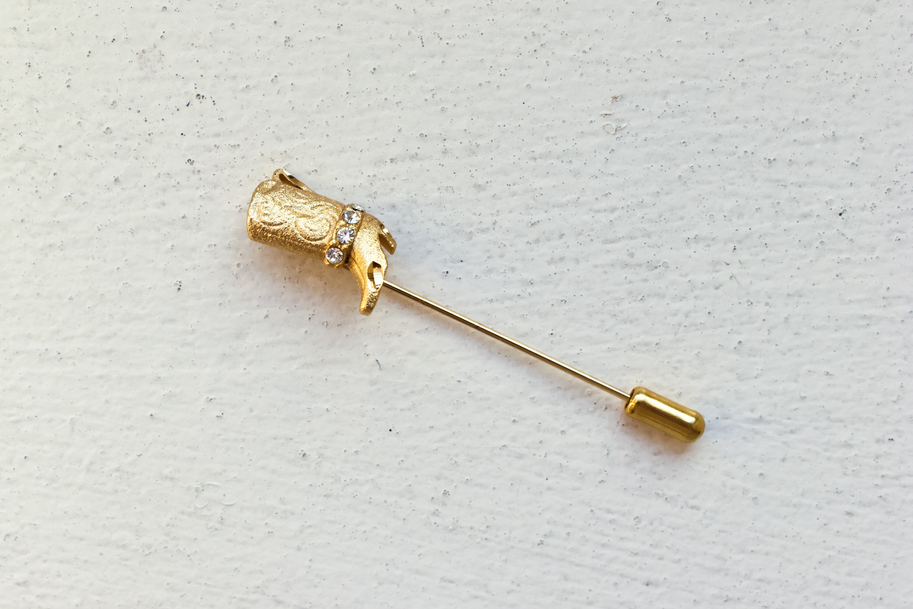 Vintage Cowboy Boot Lapel Pin Gold Tone With Rhinestones, Costume ...