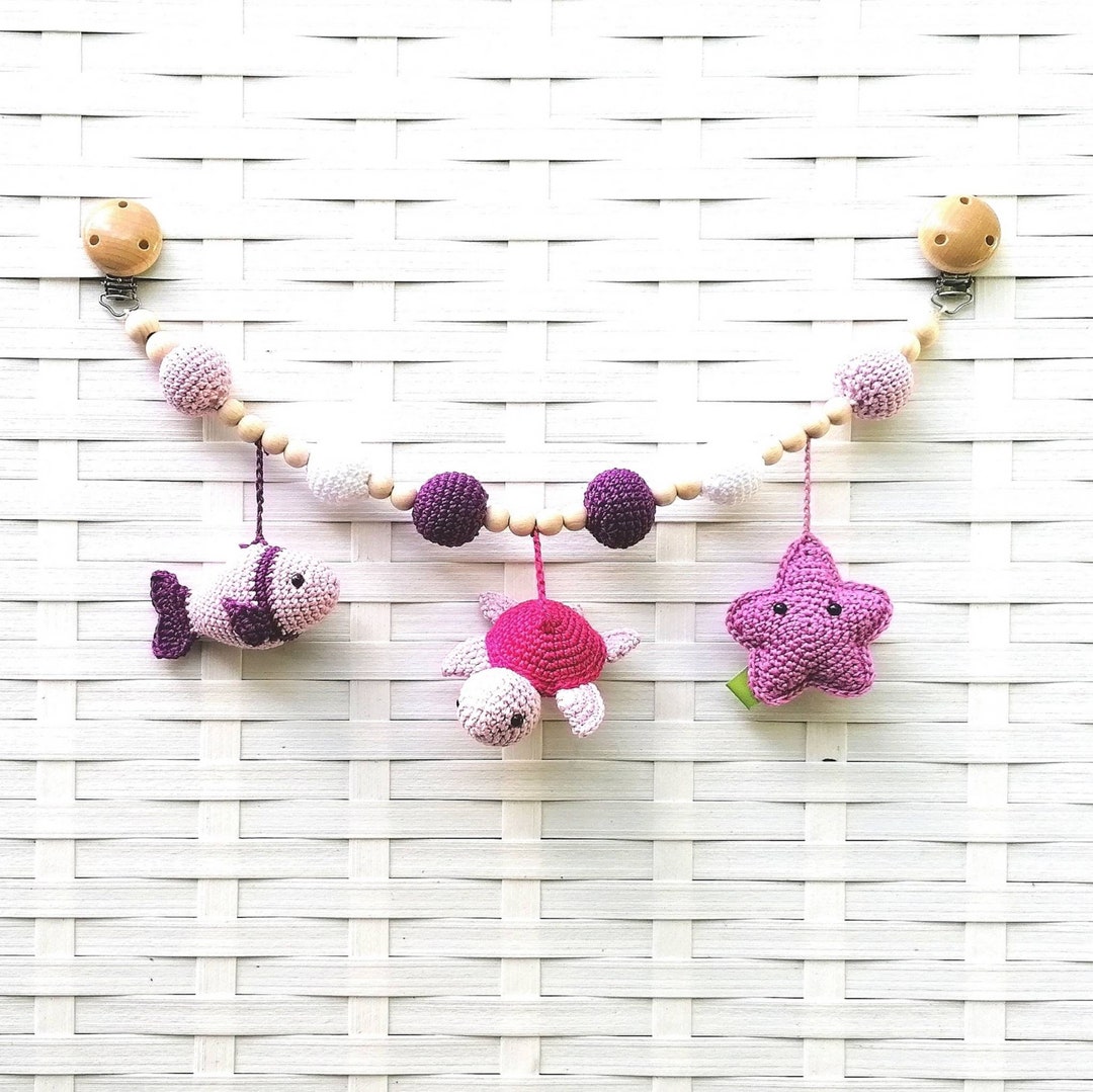 Stroller Chain Crocheted Purple ahoy Turtle Fish Starfish Gift for ...