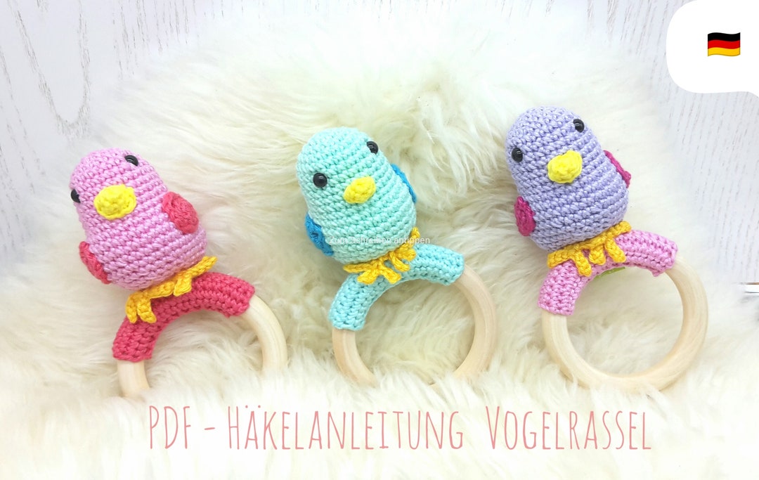 Bird Rattle PDF Crochet Pattern Download File German Baby - Etsy