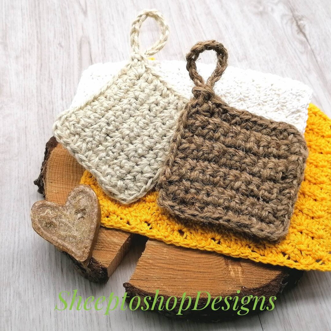 Crocheted Jute Dishwashing Sponge 100% Natural Material - Etsy