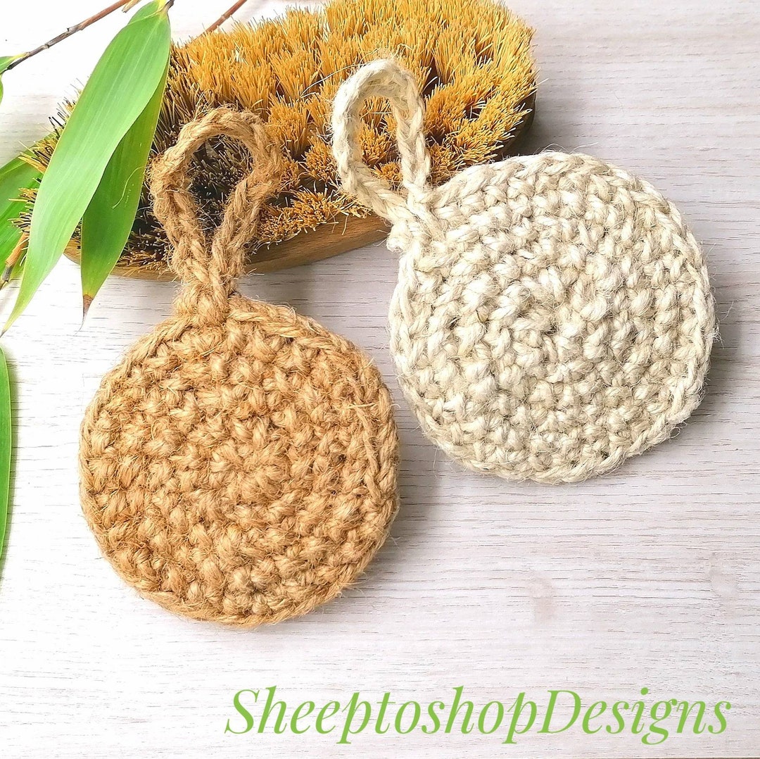 Crocheted Jute Dishwashing Sponge 100% Natural Material Sustainable ...
