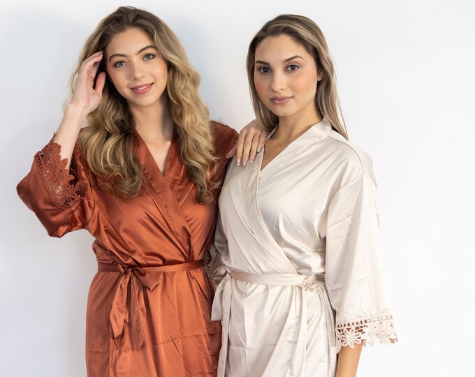 Lace Bridesmaid Robes | Bridal Party Robes | Bridesmaid Gifts | Lace ...