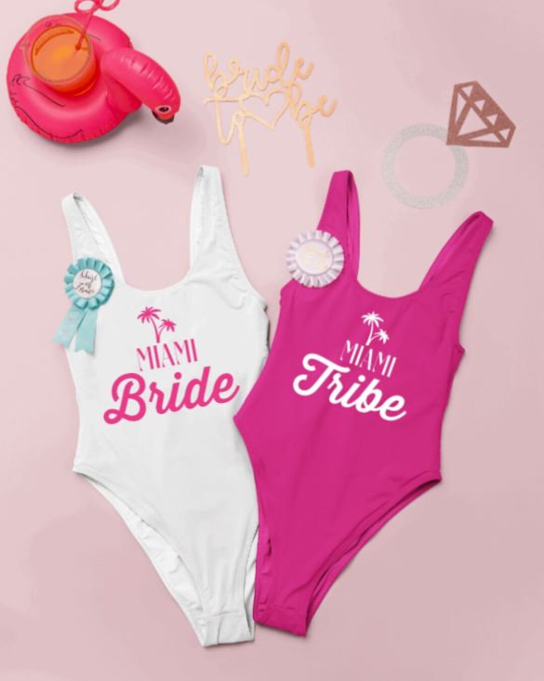 Miami Bachelorette Swimsuits for Bride and Bridesmaids One Piece ...